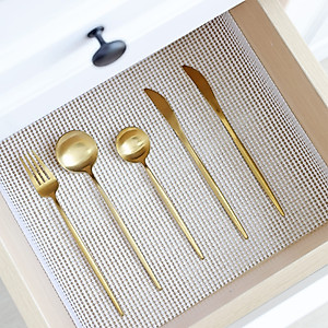 Moretoes Drawer and Shelf Liner, 2 Rolls of Non Adhesive 12 in x 25 FT Durable and Strong Cabinet Liner Non Slip for Kitchen Cupboard Pantry Table Desk Storage Organizer (White)