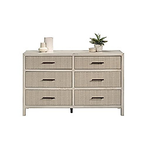 Sauder Pacific View Dresser, L: 55.827" x H: 17.48" x W: 34.567", Chalked Chestnut Finish