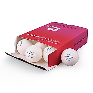 Ping Pong Balls,ENERLINP Sports Table Tennis Balls,Official Ping Pong Ball,Professional Ping Pong balls 3 star,Pelotas de Ping Pong,White ball,Size (40+) (Pack of 12)