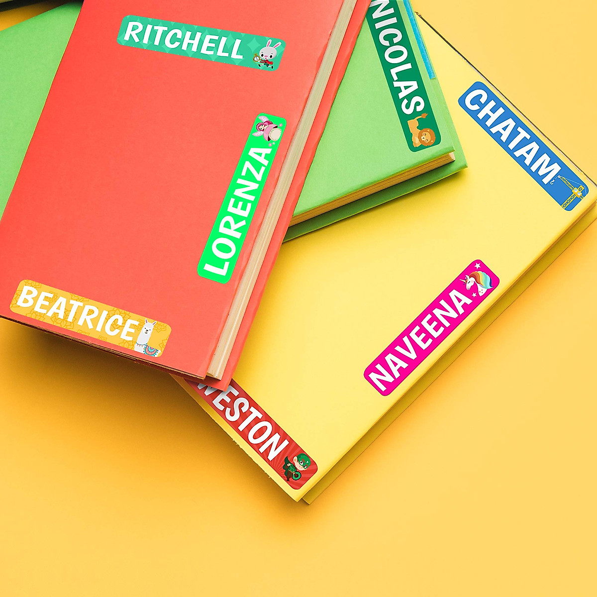 Lovable Labels Personalized Labels for Kids (45 Labels) - Waterproof Dishwasher Safe Peel and Stick Labels are Great for School Supplies Daycare Camp Bottles (Designer Series Lattice)