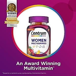 Centrum MultiGummies Gummy Multivitamin for Women, Multivitamin/Multimineral Supplement with Vitamin D3, B Vitamins and Antioxidants, Assorted Fruit Flavor - 170 Count
