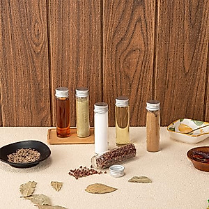 BKMAMLAB 50ml Glass vials 30pcs,With aluminum screw cap30pcs Clear Glass Bottles