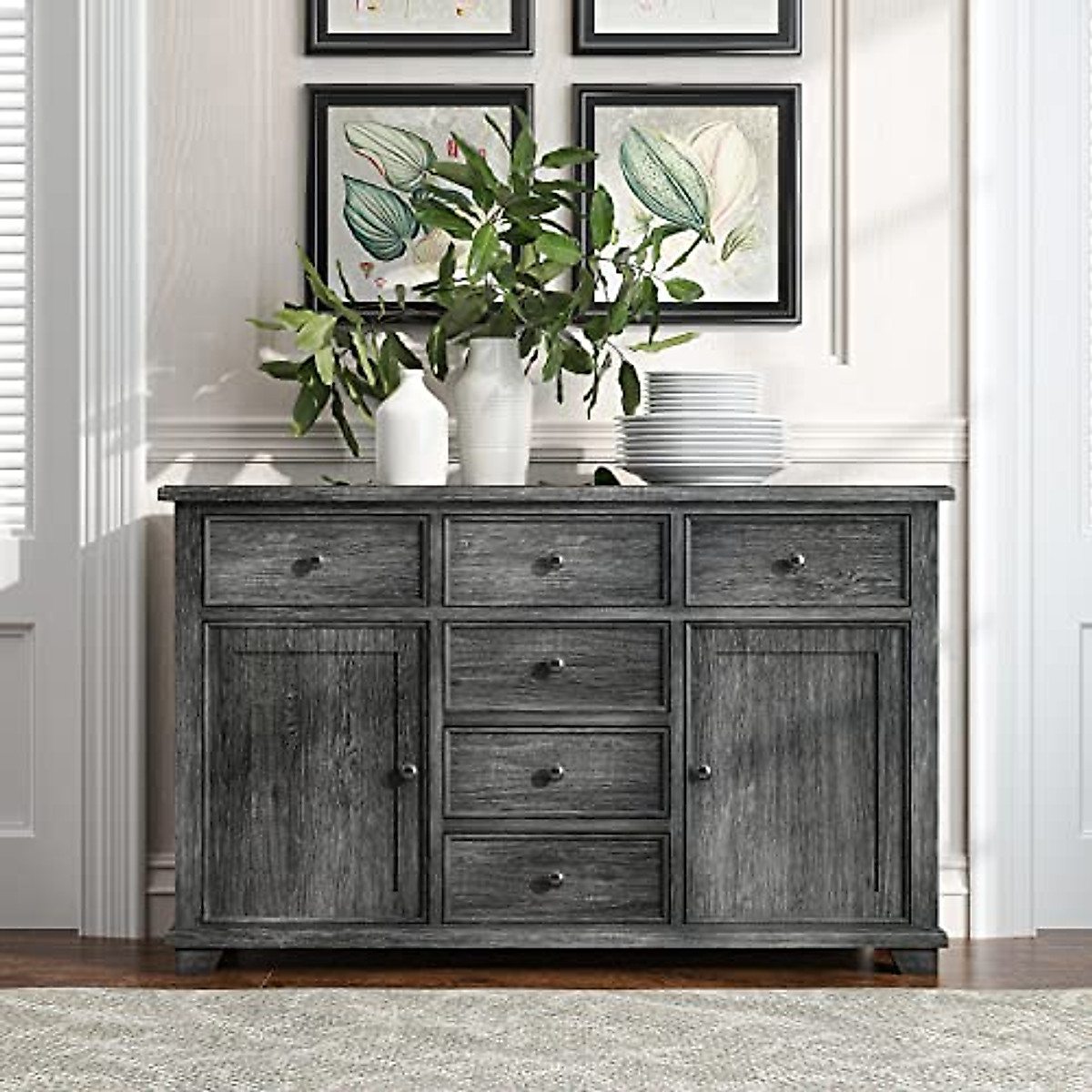 CRE8TIVE 24"x354" Dark Grey Wood Wallpaper Peel and Stick Large Size Self Adhesive Wood Grain Contact Paper Countertops Waterproof Thickened Distressed Wood Vinyl Wrap for Kitchen Cabinets Furniture