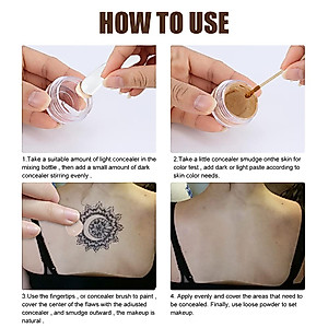 Tattoo Cover Up Makeup Waterproof,Tattoo Concealer For Dark Spots, Scars,Birthmarks Vitiligo,Scar Cover Up Makeup Waterproof,Tattoo Cover-Up Makeup,Body Makeup Cover for Men and Women (2x30ml)