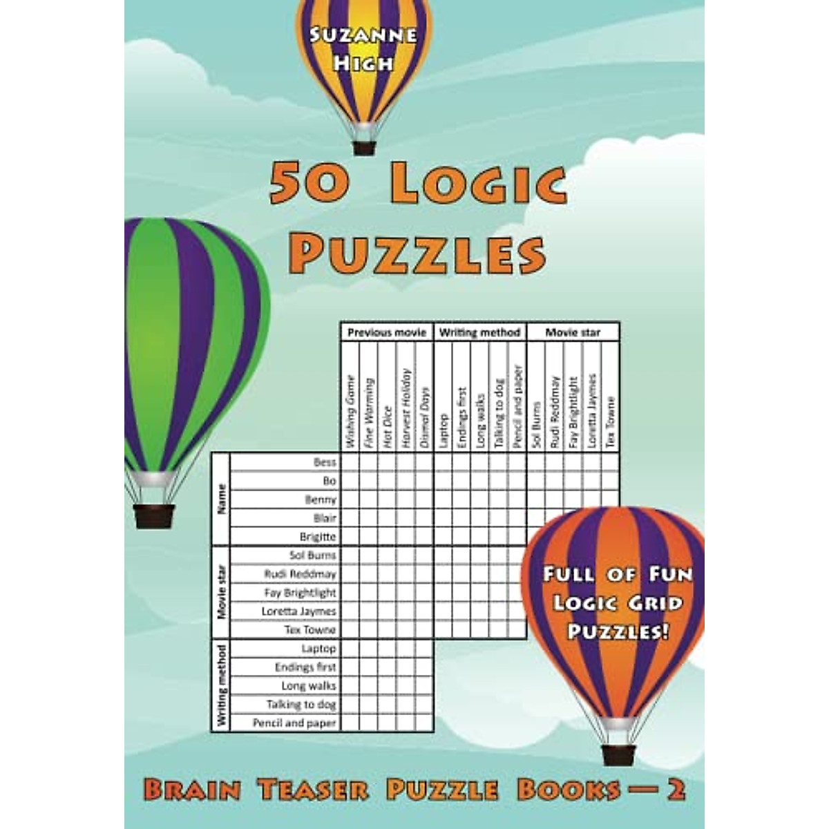 50 Logic Puzzles: Full of Fun Logic Grid Puzzles! (Brain Teaser Puzzle Books)