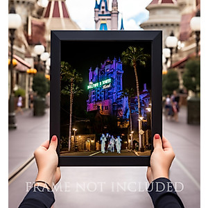 Tower of Terror with Ghosts - 11x14 Unframed A Print - Great Children's Room Decor and Gift for Disney Fans Under $15