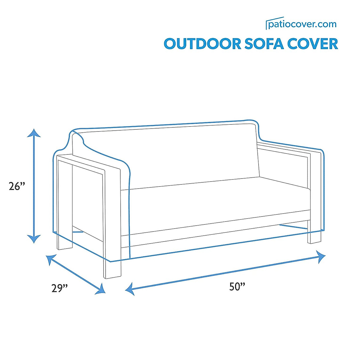Patio Small Outdoor Loveseat Cover - Outdoor Patio Loveseat Washable - Heavy Duty Furniture 29x50x26 Inch Combo Cover
