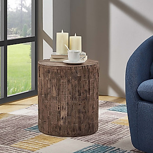 Ball & Cast Wood Stump End Table, Vintage Brown