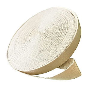 Abbaoww 50 Yards Cotton Twill Tape Ribbon 1/2 Inch, Soft Natural Webbing Tape Herringbone Tape for Sewing DIY Craft, Beige