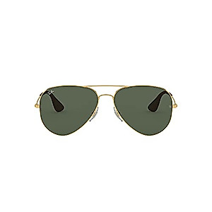 Ray-Ban RB3558 Aviator Sunglasses, Gold/Dark Green, 58 mm
