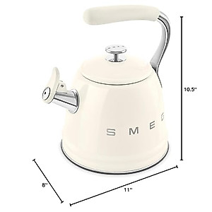 SMEG Retro Stovetop Whistling Kettle – 2.4Q (Cream)