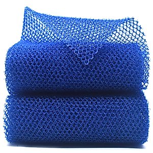 2 Piece African Exfoliating Net for Body, African Net Sponge, African Wash Net, African Shower Net, African Bath Sponge Scrubbing Rag Net Exfoliation, African Body Scrubber (Blue)