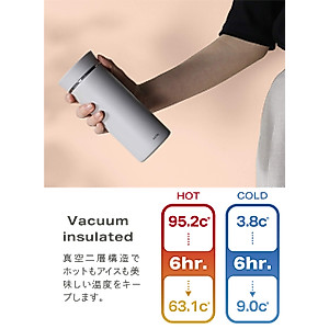 シービージャパン(CB JAPAN) CBJAPAN Mlte Water Bottle, Gray, Dishwasher Safe, 11.8 fl oz (350 ml), Direct Drinking, Stainless Steel, Vacuum Insulated, EL Bottle