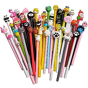 24 pack Blue Erasable Kawaii Cute Cartoon Gel Ink Pens Assorted Style Writing Pens for Birthday Present School Prize Student Gift Fun Kiddos Girl Pens (erasable blue)