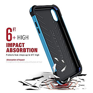 BALLISTIC Heavy Duty Military Grade Drop Tested Rugged Protective Case for iPhone Xs Max, 6.5 Inch, [Tough Jacket Series] Blue