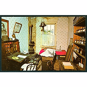 Bishop Hill Colony Restored Doctor's Office Steeple Building Henry County Illinois IL Postcard