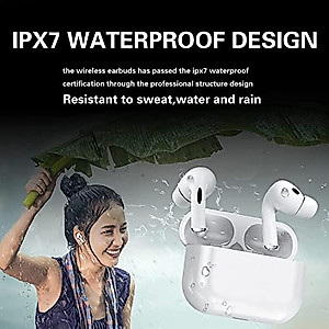 True Wireless Earbuds Bluetooth 5.3 Noise Cancelling IPx7 Waterproof Wireless Charging Case Immersive Sound Deep Bass Touch Earphones with Mic Sport Headset for iPhone/Android.