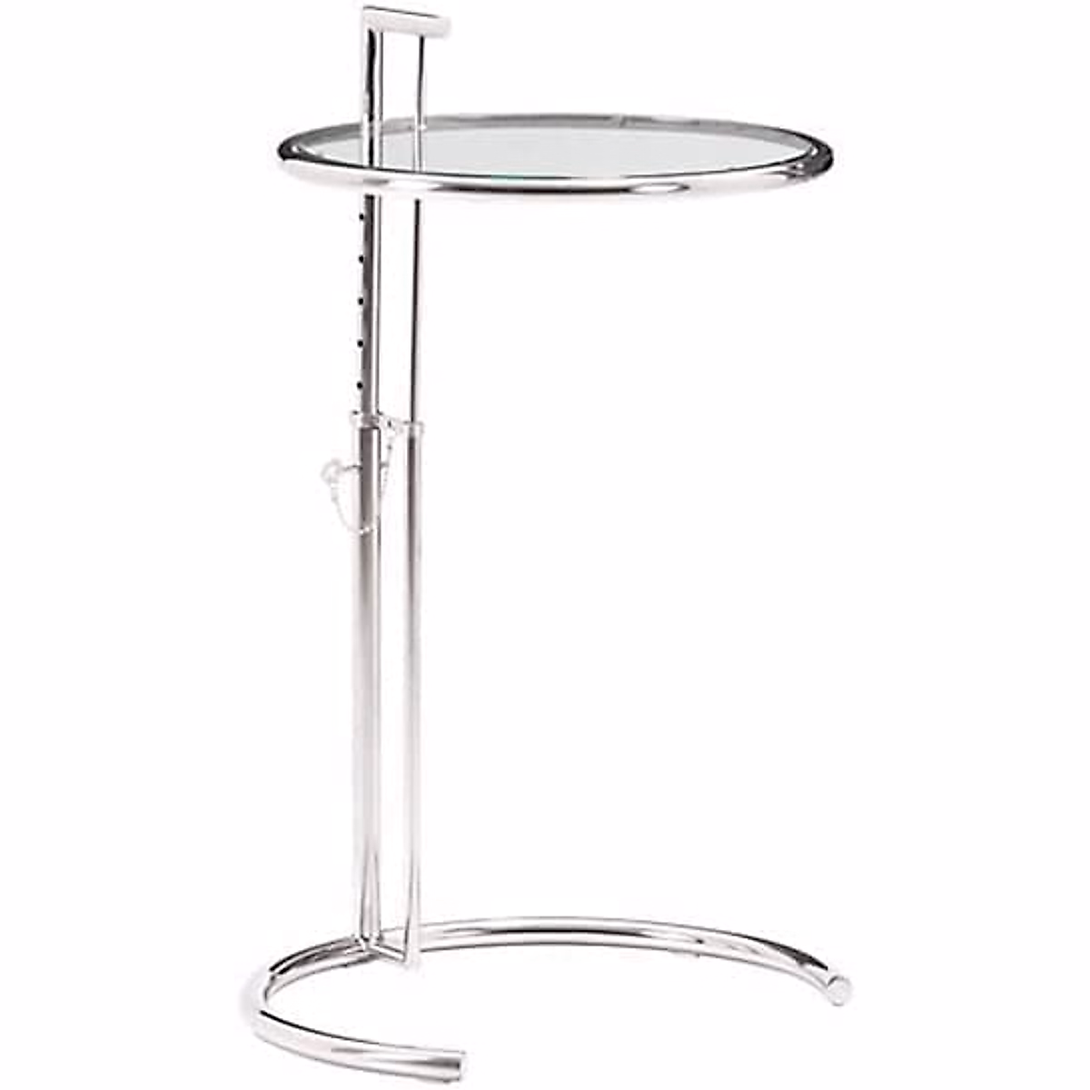 First of a Kind Side End Table with Glass for Living Room Study Lounge Office - Eileen Side Table, Height Adjustable Glass Side Table