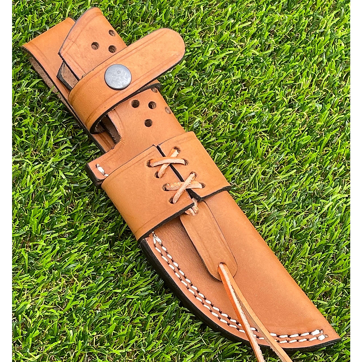 Ottoza Handmade Leather Knife Sheath SIDE DRAW Knife Sheath - Bushcraft Knife Sheath - Hunting Knife Sheath - Survival Knife Sheath - Vertical Knife Sheath Brown TOP GRAIN LEATHER No:334