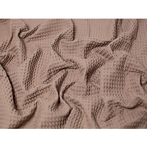 Minerva Crafts Waffle Cotton Fabric Brown - per Yard