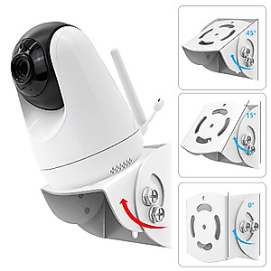 2 Pack-Adjustable Angle Baby Monitor Wall Mount for Motorola, Arlo, Infant Optics DXR-8, HelloBaby, Hellobaby Babysense Monitor Camera, Perfect Angle and Easy to Install (Camera Not Included)