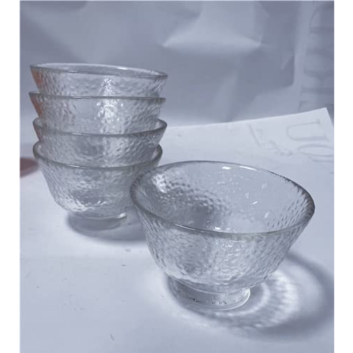 Rikyo 6 Pcs Sake Tea Cups,Heat Resistant Glass Teacup,Mini Espresso Cups,Kung Fu Tea Set,Small Chinese Tea Cup,50ml 1.69 Oz No Handles,Handmade Japanese Cold Sake Sushi Wine Tea Cup