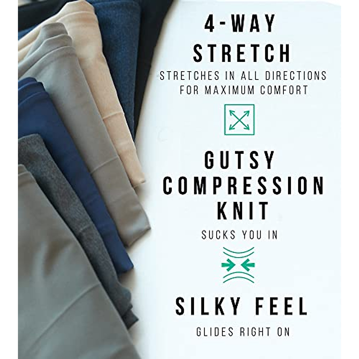 Rekucci Womens Secret Figure Pull-On Knit Bootcut Pants w/Tummy Control (Black, 12)