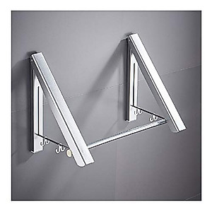 Luckystar Folding Stainless Steel Wall-Mounted Retractable Drying Rack, Aluminum and Silver Folding Drying Rack, Household Storage Box,Easy to Install
