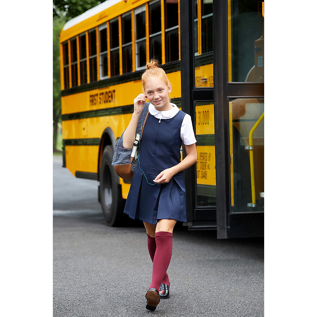 French Toast Little Girls' Short Sleeve Peter Pan Collar Blouse, White, 4