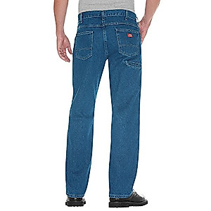 Dickies mens Relaxed Fit Workhorse jeans, Stone Washed Indigo Blue, 38W x 32L US