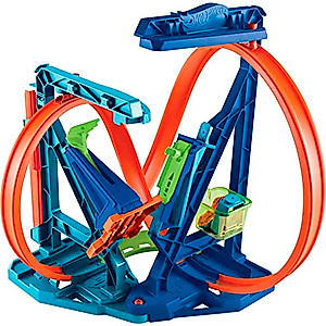 Hot Wheels Toy Car Track Set Infinity Loop Kit, 2 Stunt Set-Ups, Connects to Other Sets, Includes 1:64 Scale Car