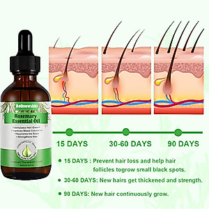 Rollnewskin Rosemary Oil for Hair Growth - Rosemary Essential Oil for Hair Growth, nourishes Beards, moisturizes Eyelashes and Cares for Skin (60ml)