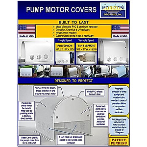 Horizon Industries Pump Motor Cover For Pentair Intelliflo Pump - Variable Speed Pool Pump Motor/Drive Cover - Outdoor
