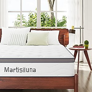 Martisiluna Full Mattress, 10.5 Inch Memory Foam Full Hybrid Mattress in a Box, with Antistatic Silver Fiber Fabric, Double Edge Support & Pressure Relief, CertiPUR-US Certified