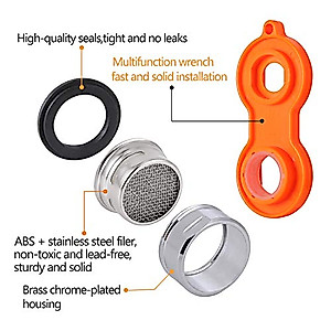 KWOKWEI M24 Sink Aerator Replacement Parts - 12 PCS Brass Shell Aerators with 15/16-Inch Male Threads for Kitchen & Bathroom Faucets