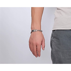 ZKXXJ Medical Bracelets for Men Women Addisons Stainless Steel Adjustable Link Chain ID Identification Cuff Bracelet Health Medic Alert Awareness Jewelry for Adults Teens