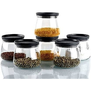 HANS PRODUCT Kitchen Storage Containers/Plastic Container/Masala Box/Plastic Box/Kitchen Set/Storage Box/Storage Containers (pack 6)
