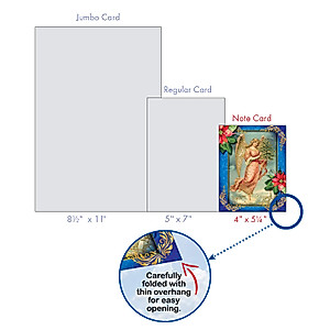 The Best Card Company - 10 Religious Christmas Note Cards (4 x 5.12 Inch) - Boxed Angel Greeting Cards, Assorted Set (Not Foil) - Christmas Angels M1747XS