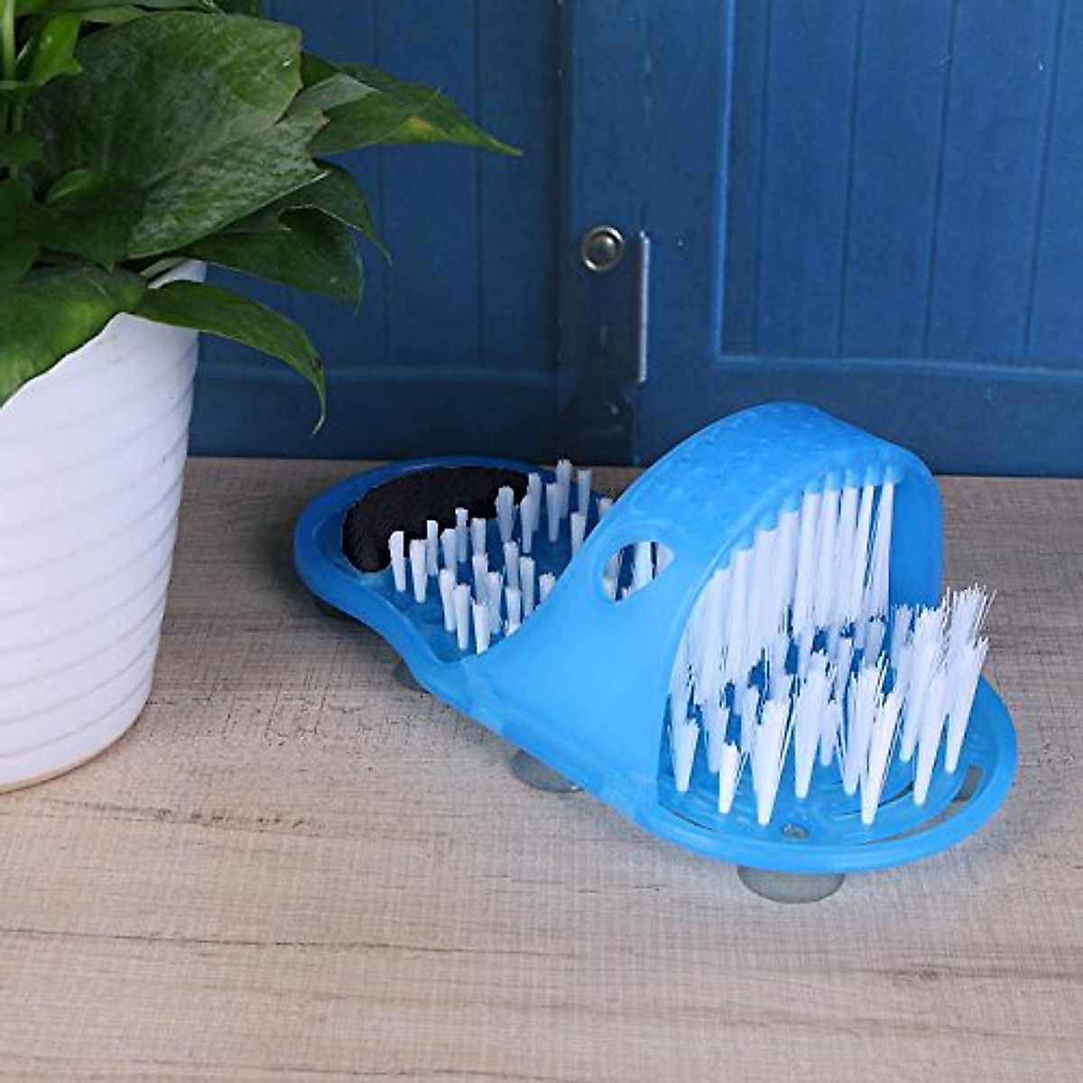 Foot Scrubber-Plastic Bath Shoe-Shower Sandal-Including Pumice Stone, Foot Cleaning (Shadow)