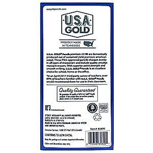 Cra-Z-Art U.S.A. Gold Pre-sharpened American Wood Cased #2 HB Yellow Pencils, 96 Pack