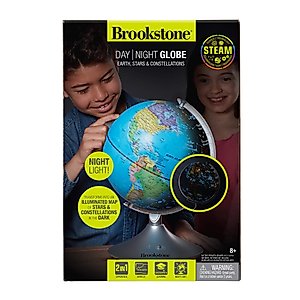 Globe for Kids Learning - Globes of The World with Stand - World Globe, Constellation Globe & Night Light Kids Globe Stem Toy - Perfect Interactive Globe by Brookstone