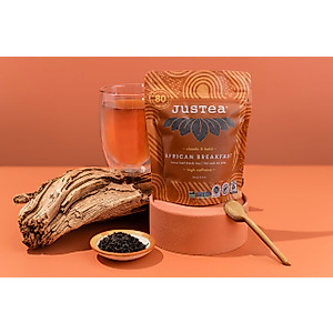 JusTea AFRICAN BREAKFAST | Loose Leaf Black Tea | Recyclable Refill Pouch | 40+ Cups (3.5oz) | High Caffeine | Award-Winning | Fair Trade | Non-GMO