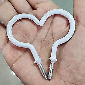 Fjiangyi Pack of 40 Utility 1-1/2 inch Ceiling Hooks Vinyl Coated Screw-in Wall Hooks Plant Hooks Hangers Kitchen Hooks Cup Hooks for Indoor & Outdoor Use