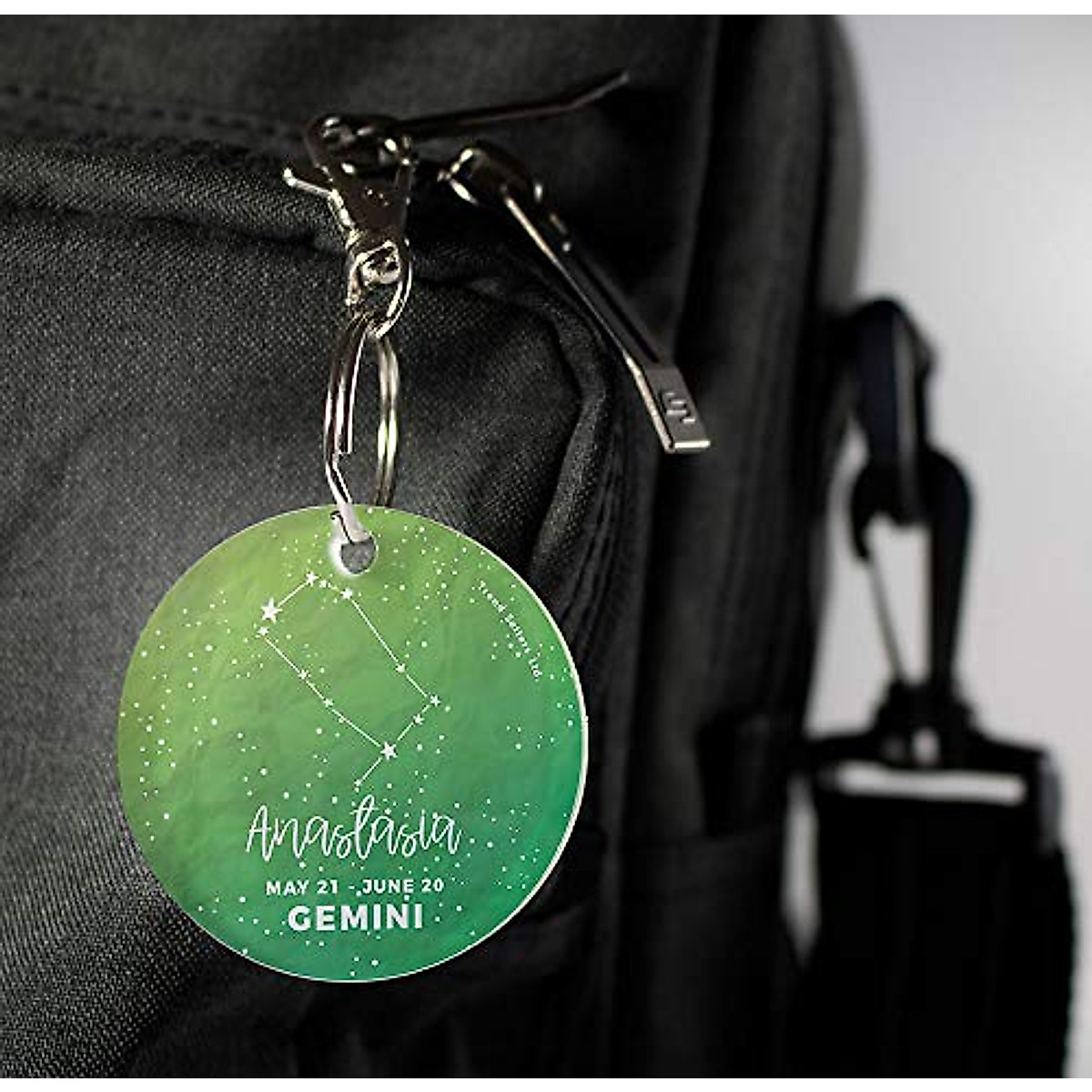 Trend Setters Ltd. – Gemini Zodiac - Personalized –Acrylic Keychain – Fused Image Birthday Gift Stocking Stuffer