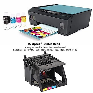 Print Head Replacement for HP HP711 T530 T525 T520 T130 T125 T120 T100, Rustproof Plotter Printhead for HP, Printer Parts Accessory
