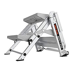 Little Giant Ladders, Safety Step, 2-Step, 2 foot, Step Stool, Aluminum, Type 1A, 300 lbs weight rating, (10210BA), Gray