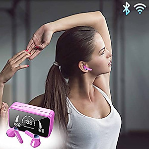 Kadlawus True Wireless Earbuds - Bluetooth 5.2 Headphones Earphones 5H W/ 2000mAh Charging Case, 3D Stereo Audio Control in-Ear Headset Mic for Sports Music Calling Gaming