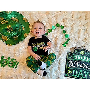 Unique Baby Unisex Who Needs Luck St Patrick's Day Romper Outfit (12m, Luck)