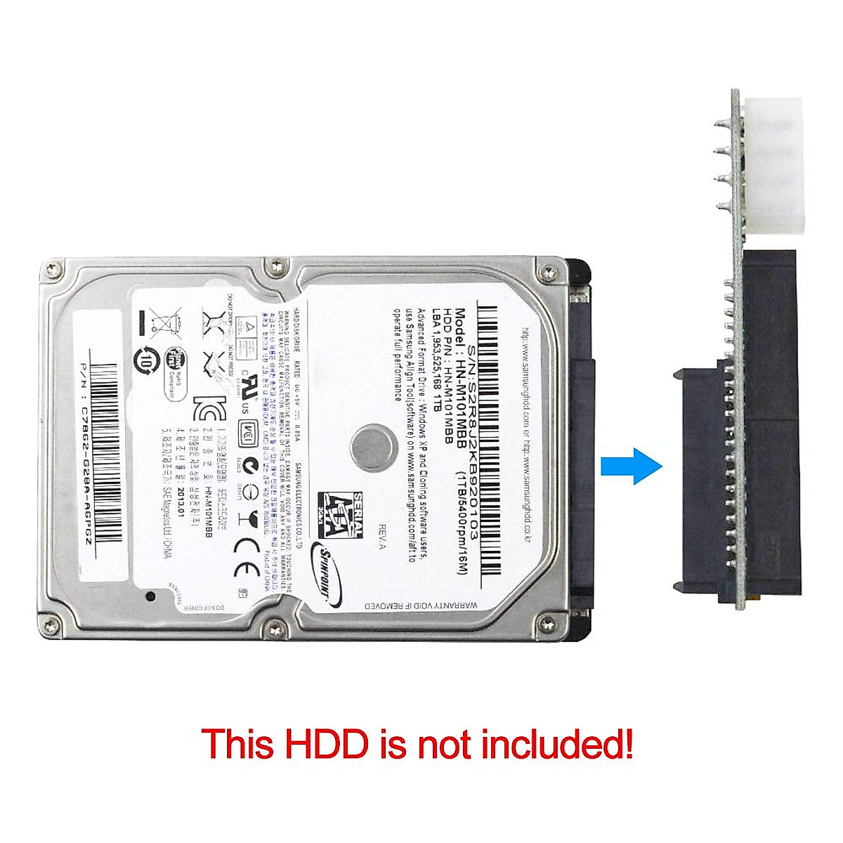 GODSHARK 2.5 inch SATA to 3.5 inch IDE Adapter, 2.5 or 3.5 Inch HDD or SSD SATA Hard Drive to 40 Pin 3.5 Inch PATA Desktop Converter Card