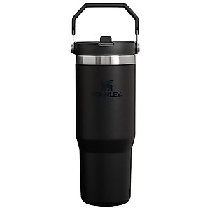Stanley IceFlow Stainless Steel Tumbler - Vacuum Insulated Water Bottle for Home, Office or Car Reusable Cup with Straw Leak Resistant Flip Cold for 12 Hours or Iced for 2 Days, Black 2.0, 30oz